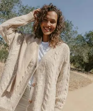 jenni kayne - Cable Cocoon Cardigan Sweater