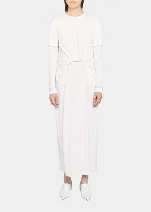 Loewe Twist Layered Maxi T-Shirt Dress - White