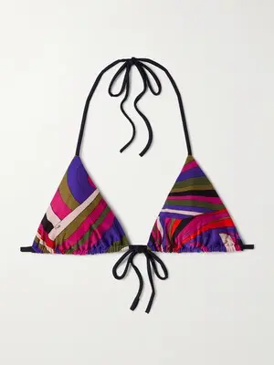 Emilio Pucci Printed Triangle Bikini Top - Pink
