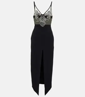 David Koma Embellished Midi Dress - Black
