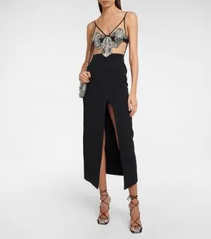 David Koma Embellished Midi Dress