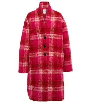 MARANT ETOILE Gabriel Checked Flannel Coat - Pink