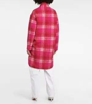 MARANT ETOILE Gabriel Checked Flannel Coat - Pink