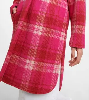 MARANT ETOILE Gabriel Checked Flannel Coat - Pink