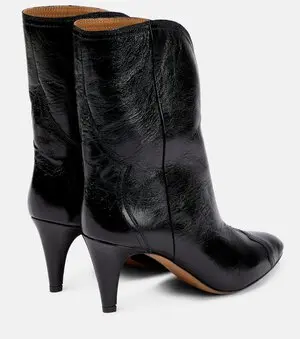 Isabel Marant Étoile Dytho Crinkled Leather Ankle Boots - Black