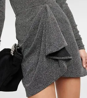 MARANT ETOILE Bergen Lurex® Miniskirt - Silver