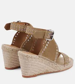 Isabel Marant Iriane Studded Suede Espadrille Wedges