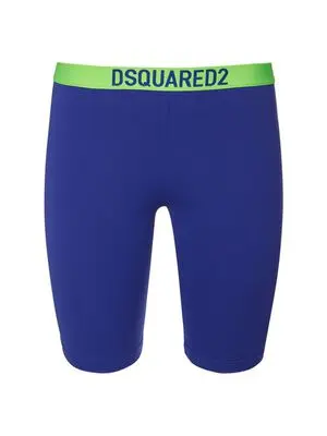 Dsquared2 Logo Tape Jersey Cycling Shorts - Blue,green