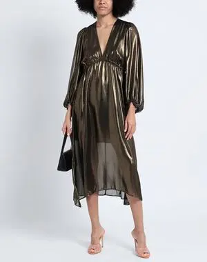 Topshop Crepe Metallic Midi Dress