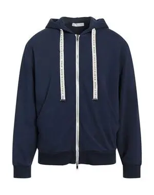 DANIELE FIESOLI Cotton Blend Zip Up Hoodie - Blue