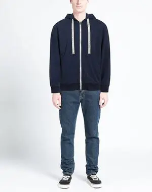DANIELE FIESOLI Cotton Blend Zip Up Hoodie - Blue