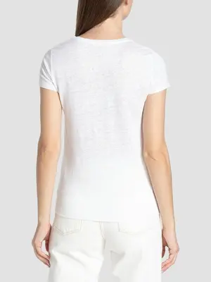 Majestic Filatures Stretch Linen V-neck T-shirt