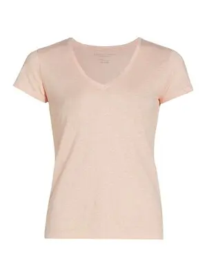Majestic Filatures Stretch Linen V-neck T-shirt Poudre