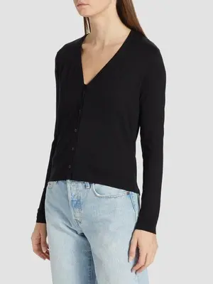 Majestic Filatures Soft Touch V-neck Cardigan - Noir