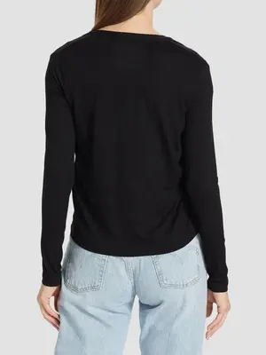Majestic Filatures Soft Touch V-neck Cardigan - Noir