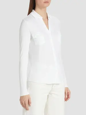 Majestic Filatures Soft Touch Long-sleeve Pocket Shirt - Blanc