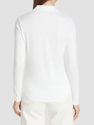 Majestic Filatures Soft Touch Long-sleeve Pocket Shirt - Blanc
