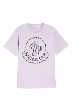 Moncler Cockerel Logo Cotton Graphic Tee - Purple