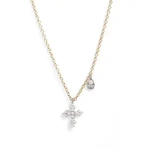 Meira T Diamond Cross Pendant Necklace - Yellow