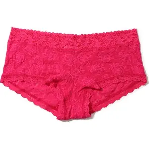 Hanky Panky Stretch Lace Boyshorts - Morning Glory Pink