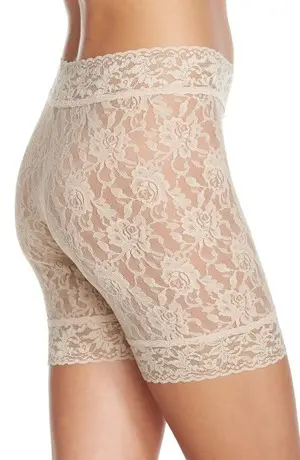 Hanky Panky Sheer Signature Lace Bike Shorts - Chai