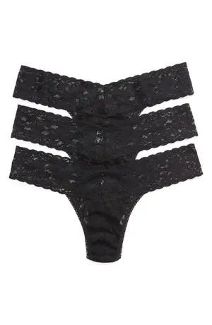 Hanky Panky 3-pack Low Rise Thong - Black