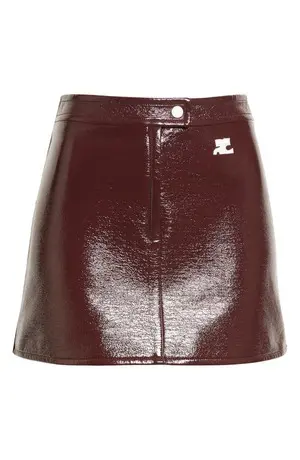 COURREGES Re-edition Vinyl Miniskirt - Burgundy