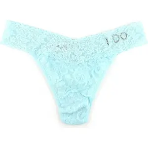 Hanky Panky I Do' Swarovski Crystal Original Rise Thong - Celeste Blue