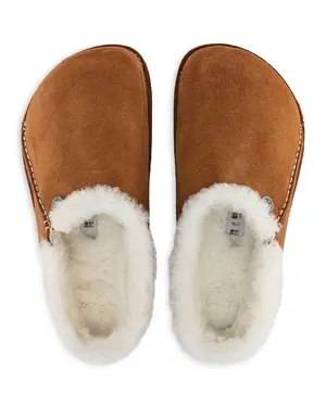 BIRKENSTOCK Zermatt Shearling Clog Slippers - Brown