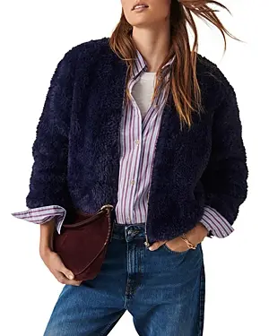 Ba&sh Gaby Faux Fur Bomber Jacket