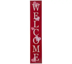 GLITZHOME Valentines Welcome Porch Sign - One-color