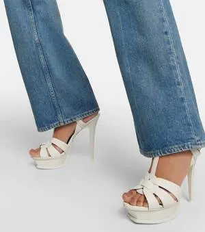 Saint Laurent Tribute 105 Leather Platform Sandals