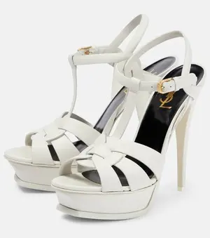 Saint Laurent Tribute 105 Leather Platform Sandals