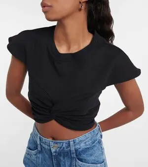 Isabel Marant Étoile Zineae Cotton Jersey Crop Top - Black