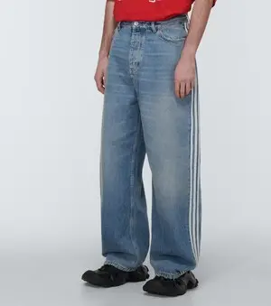 Balenciaga X Adidas Baggy Jeans - Blue | Editorialist
