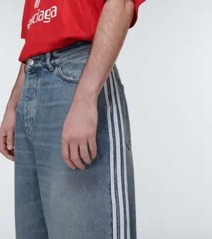 Balenciaga X Adidas Baggy Jeans - Blue | Editorialist