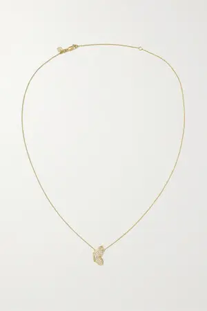 SYDNEY EVAN Small Flying Butterfly 14-karat Diamond Necklace