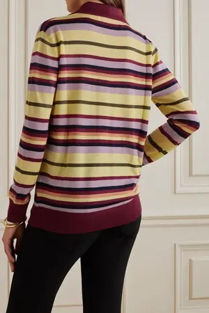 LUKHANYO MDINGI Striped Wool And Silk-blend Polo Sweater