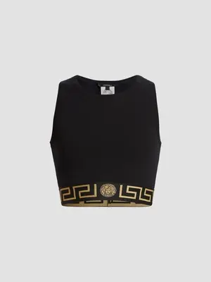 Versace Icon Logo Cropped Tank Top