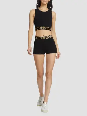 Versace Icon Logo Cropped Tank Top