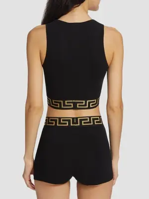 Versace Icon Logo Cropped Tank Top