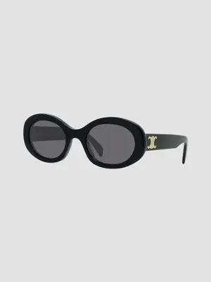 Celine Triomphe 52mm Oval Sunglasses Black
