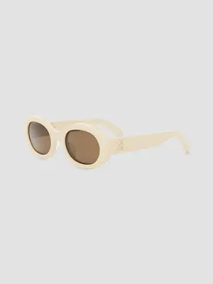 Celine Triomphe 52mm Oval Sunglasses Bone Brown