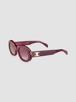 Celine Triomphe 52mm Oval Sunglasses Red