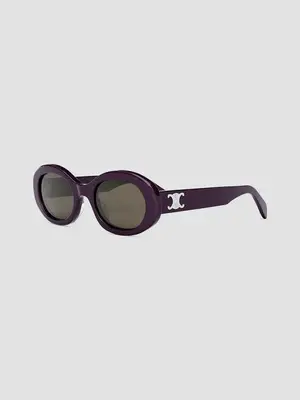 Celine Triomphe 52mm Oval Sunglasses Violet