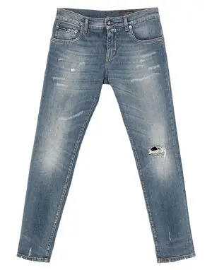 Dolce & Gabbana Cotton-blend Tapered Jeans With Calfskin Detail