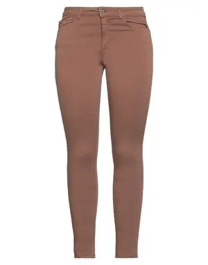 Liu Jo LIU •JO Camel Cotton Stretch Gabardine Skinny Pants Brown