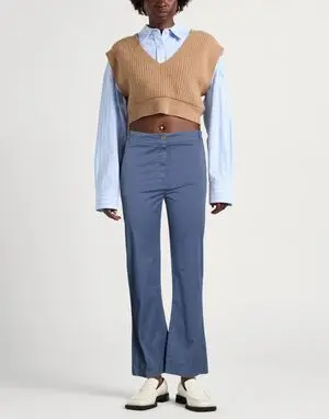 MANILA GRACE Cotton Stretch Gabardine Bootcut Pants