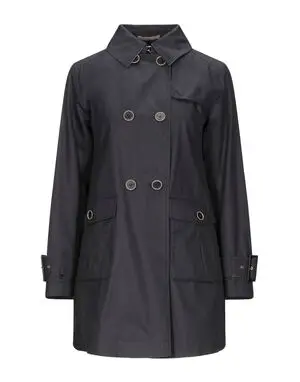 Herno Shell Trench Coat With Brand Logo Midnight Blue