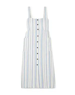 Giuliva Heritage Midi Linen Dress Blue
